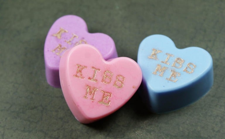 DIY Conversation Heart Soaps with Custom Messages for Valentine's Day