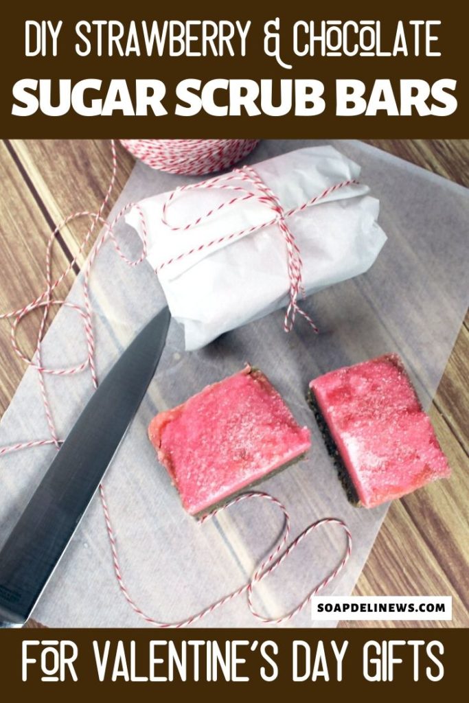 Strawberry Chocolate Solid Sugar Scrub Bar Recipe for Valentine's Day