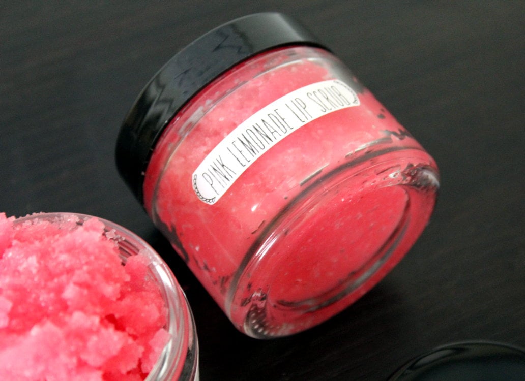 Pink Lemonade Lip Scrub with Sugar for Natural Summer Skin Care