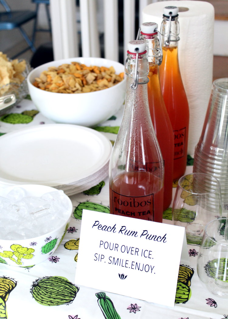 Party Pleasers: Rooibos Peach Tea Rum Punch Recipe & Black Bean Dip