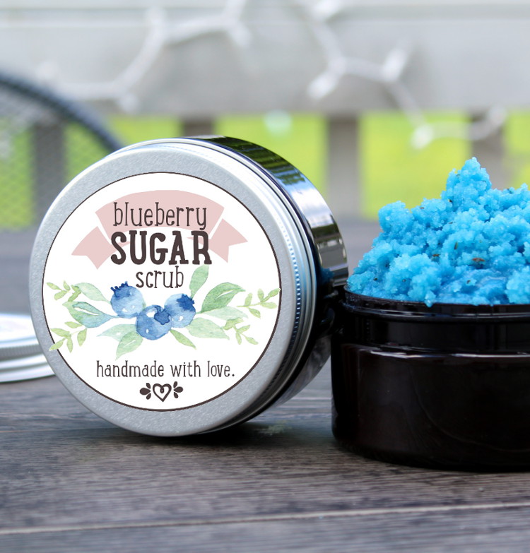 How to Make Blueberry Sugar Scrub with Tea Seed Oil (Emulsified Recipe)