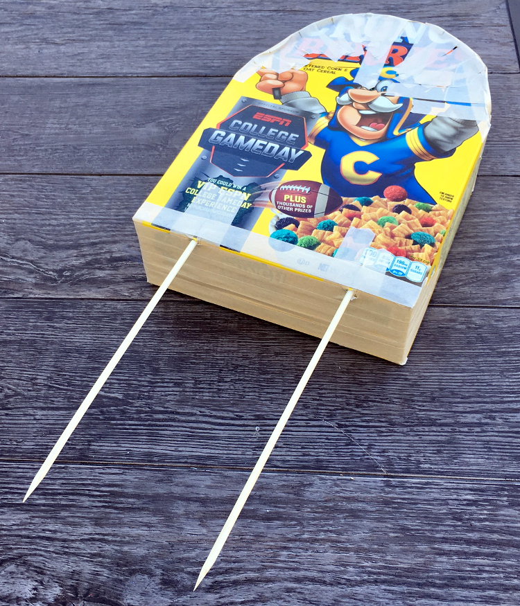 DIY Halloween Tombstones from Upcycled Cereal Boxes