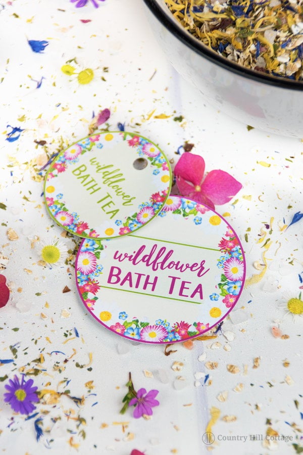 Wildflower Bath Tea Recipe (With Free Printable Labels for Gift Giving)
