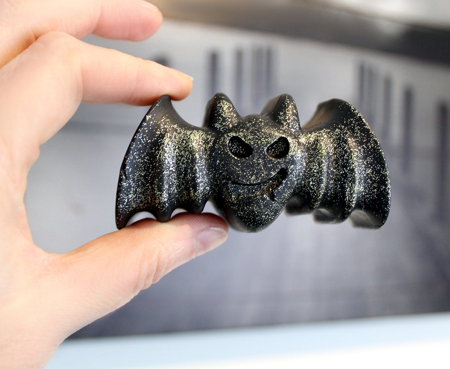 DIY Halloween Bat Soap Recipe with Biodegradable Eco-Friendly Glitter