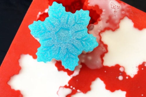 Glitter Snowflake Soap Recipe with Peppermint Essential Oil