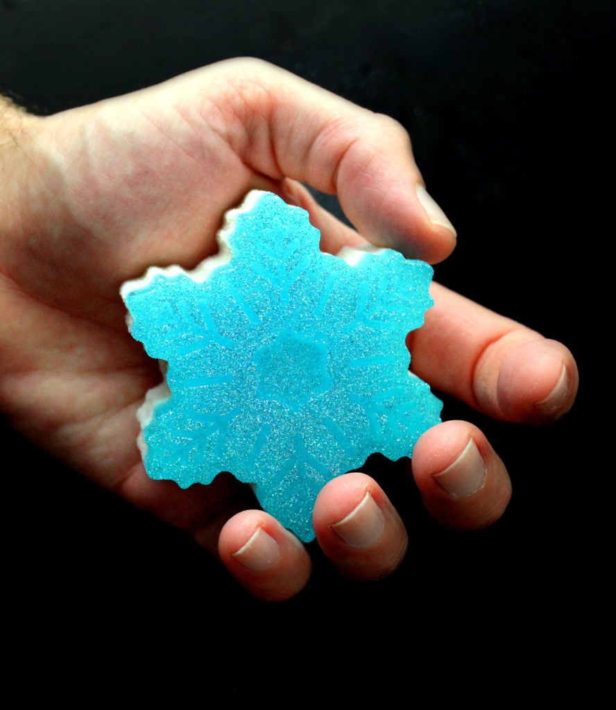 Glitter Snowflake Soap Recipe with Peppermint Essential Oil