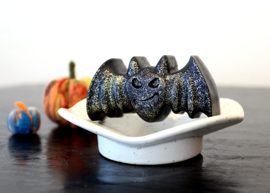 DIY Halloween Bat Soap Recipe with Biodegradable Eco-Friendly Glitter