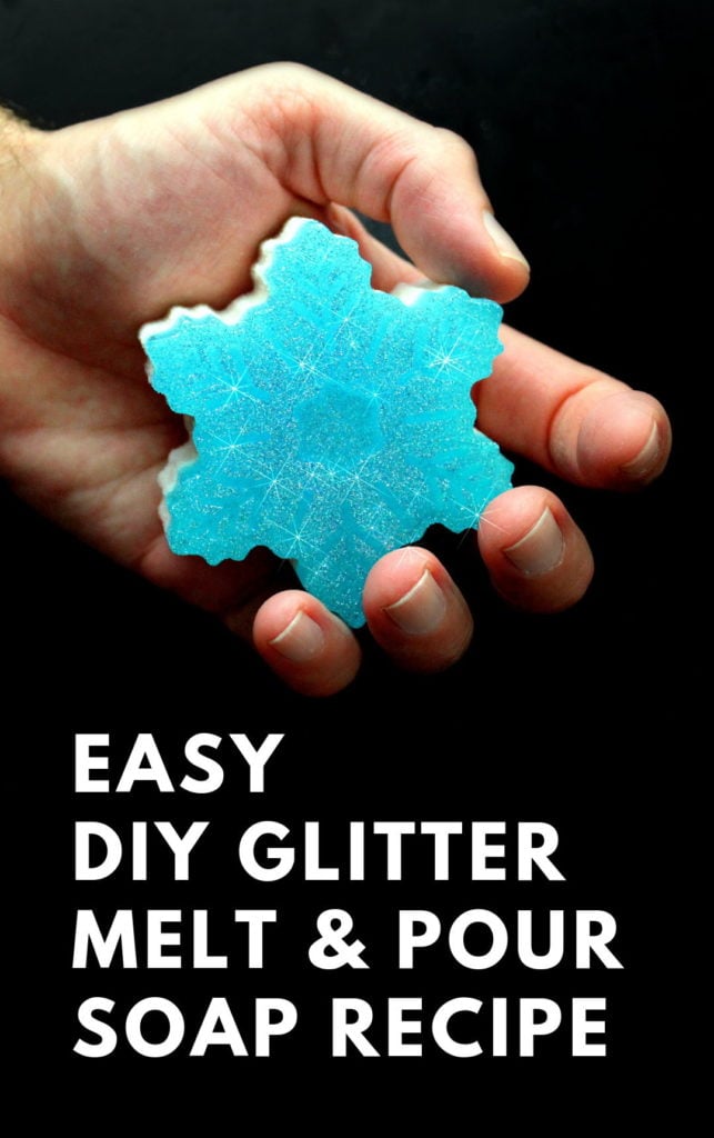 Glitter Snowflake Soap Recipe with Peppermint Essential Oil
