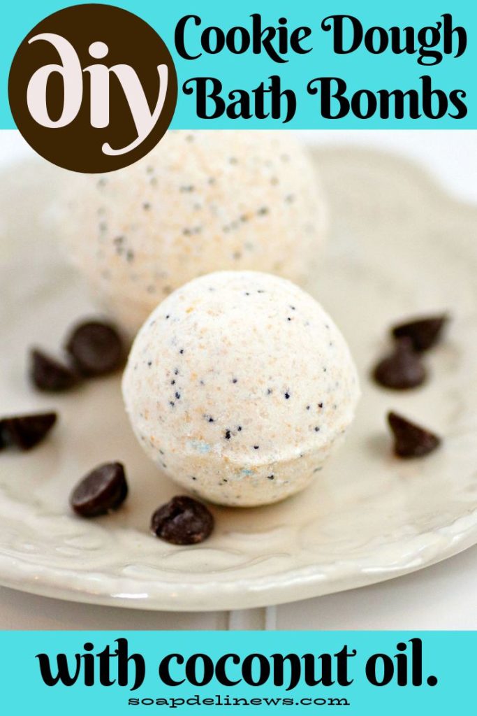Chocolate Chip Cookie Dough Bath Bombs with Coconut Oil & Buttermilk