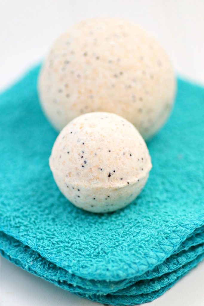 Chocolate Chip Cookie Dough Bath Bombs with Coconut Oil & Buttermilk