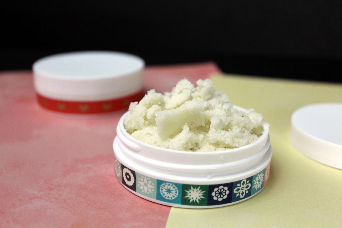 Homemade Lip Scrub in Chocolate Mint for Natural Winter Skin Care