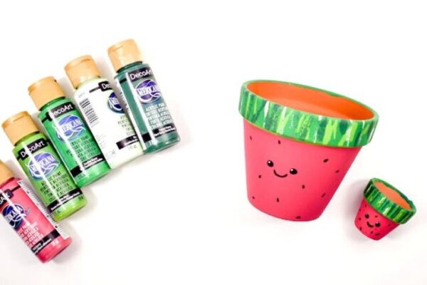 How to Make Painted Terracotta Pots: Watermelon Painted Planter Ideas
